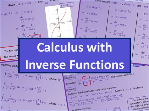 Calculus Inverse Trigonometric And Hyperbolic Functions Further Maths A Level A2 Teaching