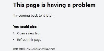 Como Resolver O Erro STATUS INVALID IMAGE HASH No Microsoft Edge Blog