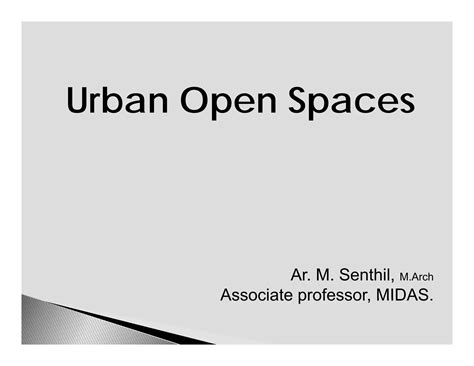 Urban Open Spaces Ppt