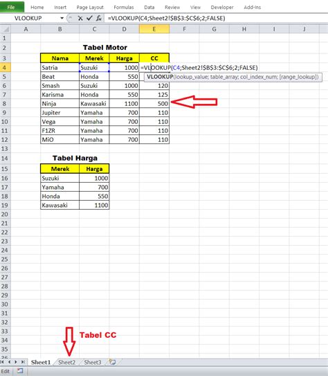 Penggunaan Rumus Vlookup Beda Sheet Maupun 1 Sheet Pada Ms Excel Mau Bergaya