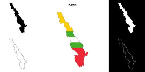 Kayin Blank Outline Map Set 45940000 Vector Art At Vecteezy