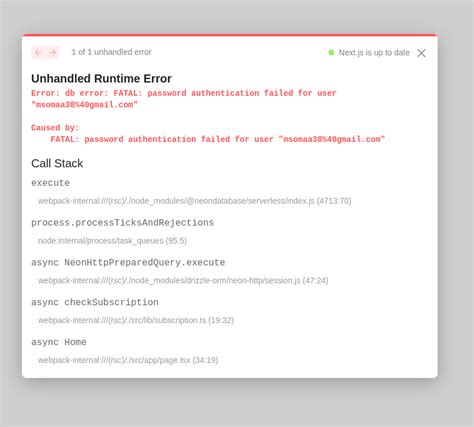 Database Trying To Connect My App To Neon Db And It Gives Me Authentication Error Even Setting