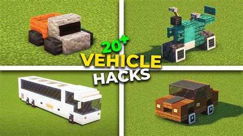 20 Cars And Vehicles Build Hacks In Minecraft 2 To 6wheels Youtube