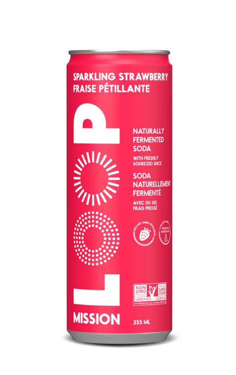 Loop Sparkling Strawberry Naturally Fermented Soda 355ml 056719900070