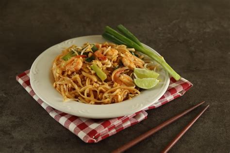 Premium Photo Pad Thai Is A Stir Fried Rice Noodle Dish Commonly Served As A Thailand Street Food