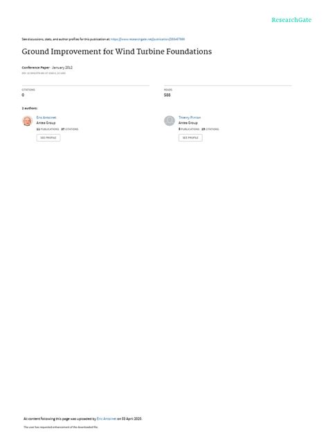 Ground Improvement For Wind Turbine Pdf Geotechnical Engineering