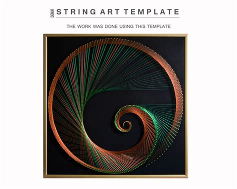 Fibonacci Spiral String Art Template Pattern Outline Etsy