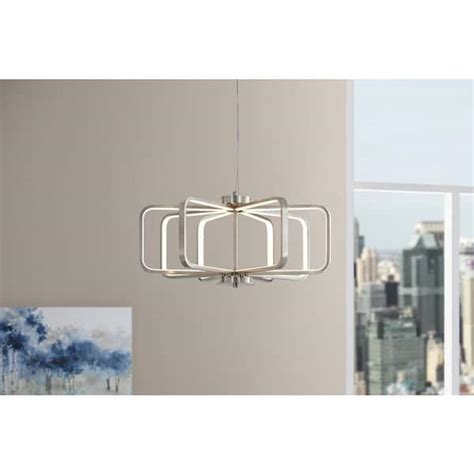 Hampton Bay Birmingham 35 Watt Brushed Nickel Integrated Led Pendant