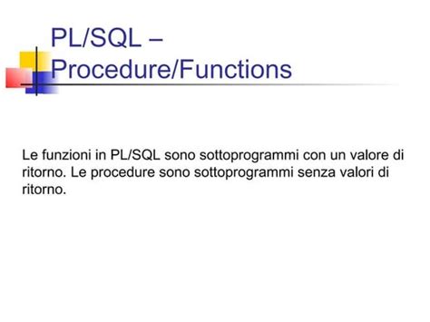 Procedure And Functions In Pl Sql Pptx