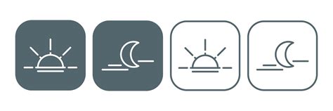 Daymode And Nightmode Switch Button Light And Dark Theme Line Art Concept Vector Illustration