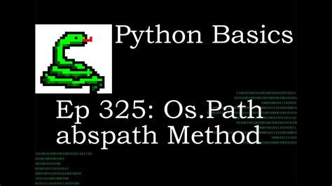 Python Basics Os Path Abspath Method YouTube