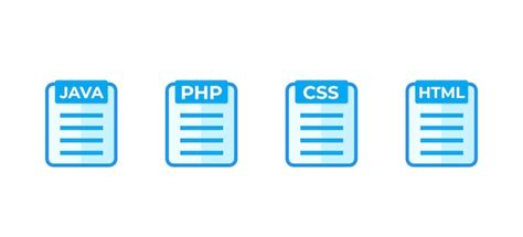 Premium Vector Java Php Css Html Code Vector Icons On White
