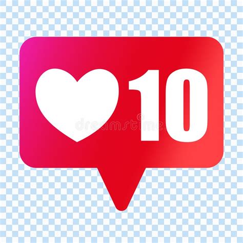 Social Media Like Heart Icon Likes 10000 Symbol Stock Illustration