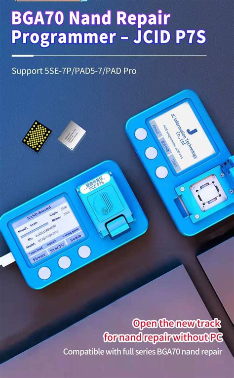 JCID P7S BGA70 PCIE NAND Flash IC Programming Tool NAND Test Fixture Nand Repair Machine For