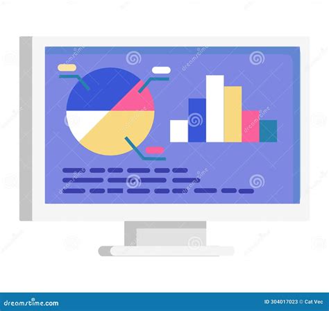 computer display with colorful pie chart and bar graph data analysis and digital report concept