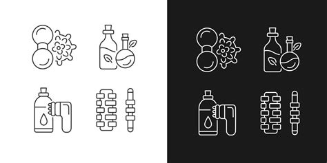 Hand Massagers Linear Icons Set For Dark And Light Mode Anticellulite