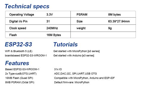 Esp32 S3 1 N16r8 Module Qiqiazi Esp32 N16r8 Development Board With