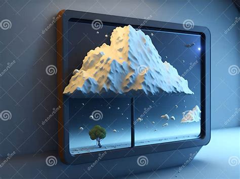 3d Weather Forecast Visualization Generated By Ai Stock Illustration