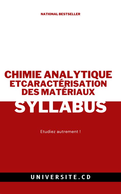 Chimie Analytique Et CaractÉrisation Des MatÉriaux Universitecd