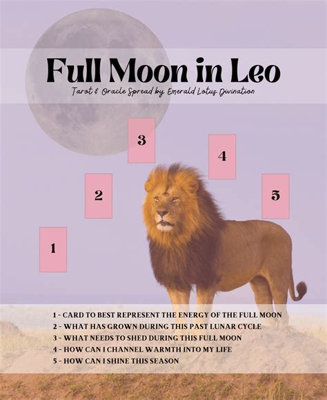 Full Moon In Leo Tarot Spread — Emerald Lotus