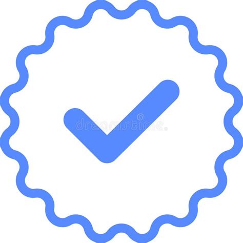 Blue Check Mark Tick Verification Icon Symbol Vector Stock Illustration