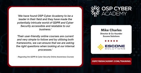 Osp Cyber Academy On Linkedin Gdpr Cyber Security Data Protection