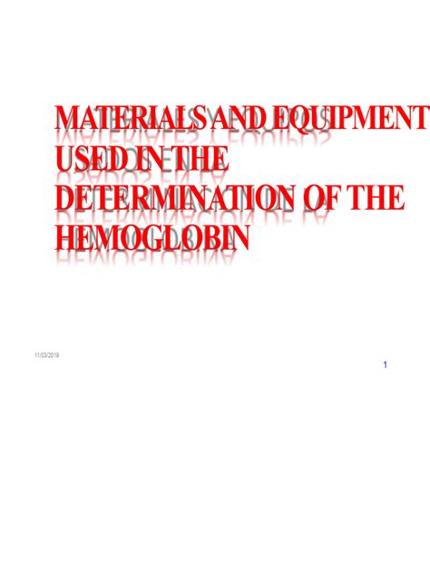 Procedure To Determine Hemoglobin Pdf Waste Infection