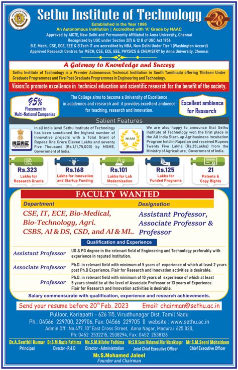 sethu institute facultyplus