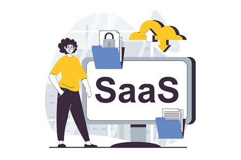 웹을 위한 플랫 디자인에서 사람 장면이 있는 Saas 개념입니다 디지털 문서로 작업하고 온라인으로 가제트 간에 액세스를 공유하는 사람 소셜 미디어 배너 마케팅 자료에 대한