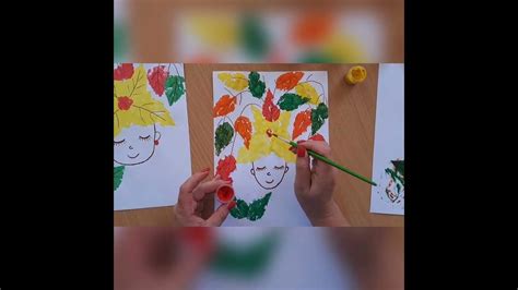 Нетрадиційна техніка малювання Дівчина осінь Youtube