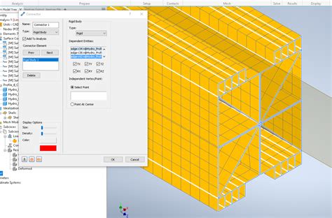 Solved Rigid Body Of End Of Beam With Centerpoint Created Cable Added To This Point In