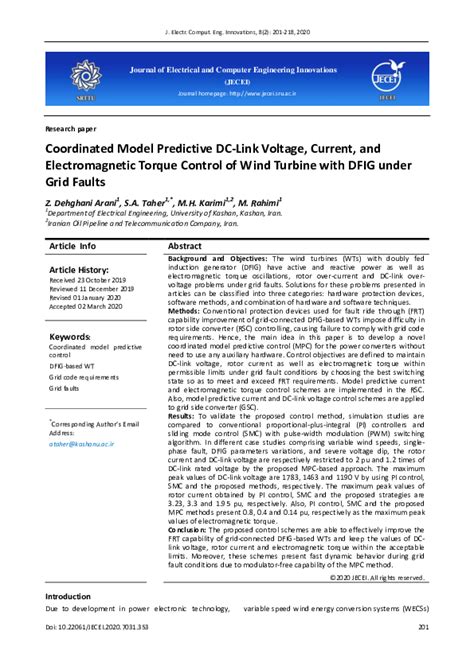 Pdf Coordinated Model Predictive Dc Link Voltage Current And