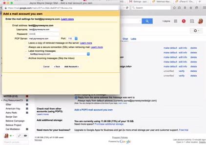 Email Account And Gmail Fetch Tutorial Web Design Graphic Design