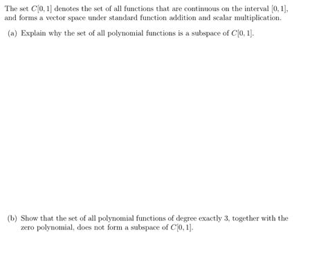 solved the set c[0 1] denotes the set of all functions that