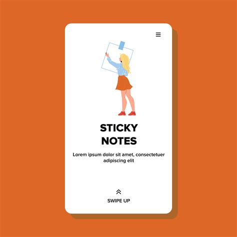 Sticky Notes With Work Task Hold Woman Vector Vector Art At Vecteezy