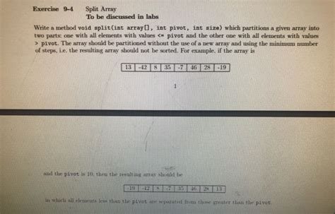 Solved Exercise 9 4 Split Array To Be Discussed In Labs