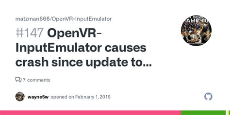 Openvr Inputemulator Causes Crash Since Update To Steamvr Updated 12
