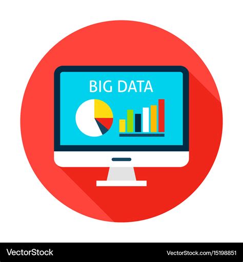big data computer flat circle icon royalty free vector image