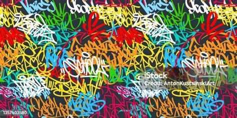 다채로운 매끄러운 추상 힙합 스트리트 아트 그래피티 스타일 도시 서예 벡터 일러스트 배경 아트 거리에 대한 스톡 벡터 아트 및