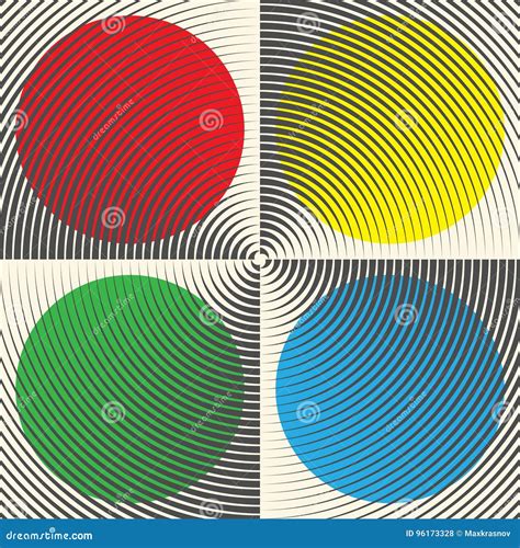 Seamless Colorful Circle Pattern Abstract Graphic Design Elements Stock Vector Illustration