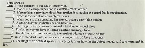 Solved True Or False Write T If The Statement Is True And F Chegg Com