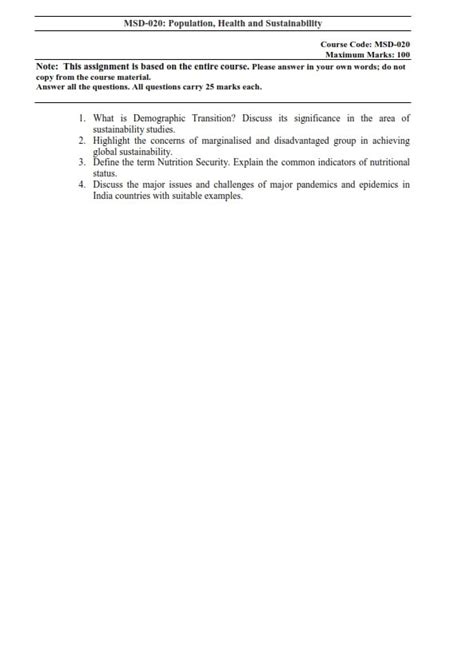 Ignou Msd 020 Solved Assignment 2024 English Medium Ignou Solved Assignment 2024 25 Download Pdf