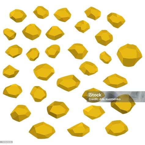만화 돌 바위 돌 아이소메트릭 세트 노란 바위 자연 빌딩 블록 모양 벽 돌 3d 플랫 절연 그림 벡터 컬렉션 0명에 대한 스톡 벡터 아트 및 기타 이미지 Istock