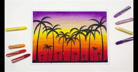 Cara Mewarnai Langit Senja Dengan Crayon Ide Warna Warni