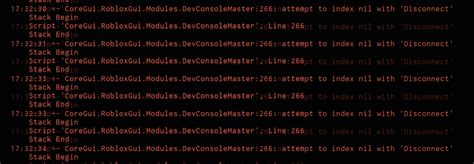 Devconsolemaster Errors By Attempting To Disconnect A Nil Value