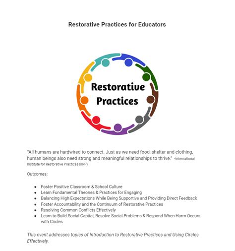 Restorative Practices For Educators My Hcoe