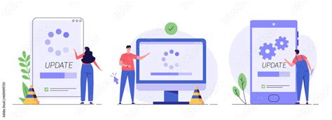 User Updating Operation System With Progress Bar Software Upgrade And