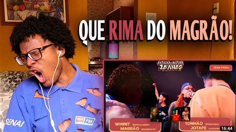 Mandou a rima BRABA Winnit Magrão vs Tonhão Jotape React SEMI