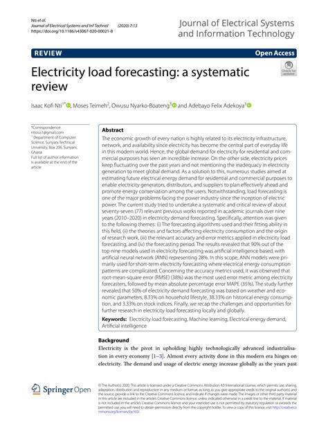 SOLUTION Electricity Load Forecasting Studypool