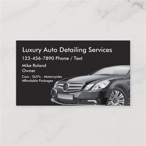 Auto Detailing Businesscards Business Card Zazzle Car Detailing